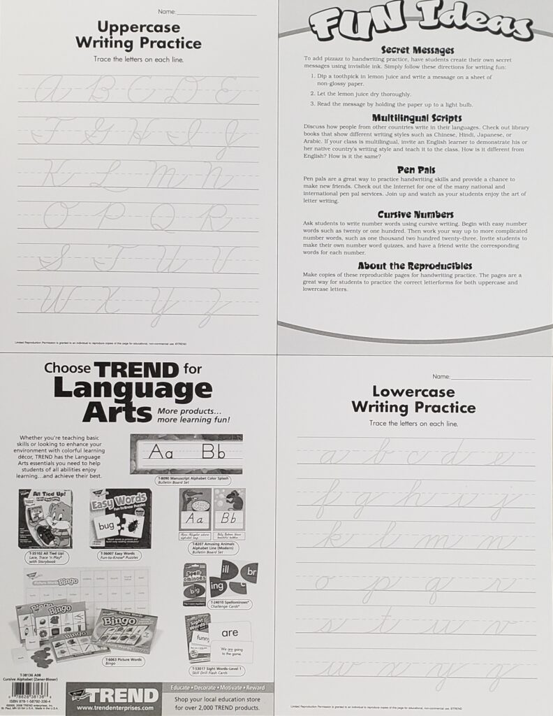 Alphabet Cursive Poster - Home Messenger