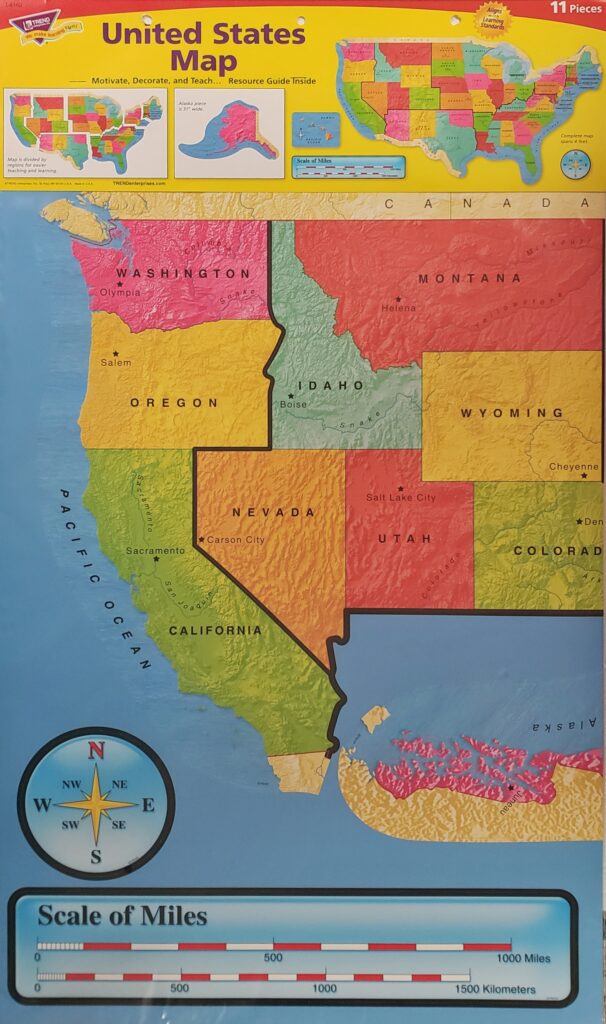 United States Map Bulletin Board Set - Home Messenger