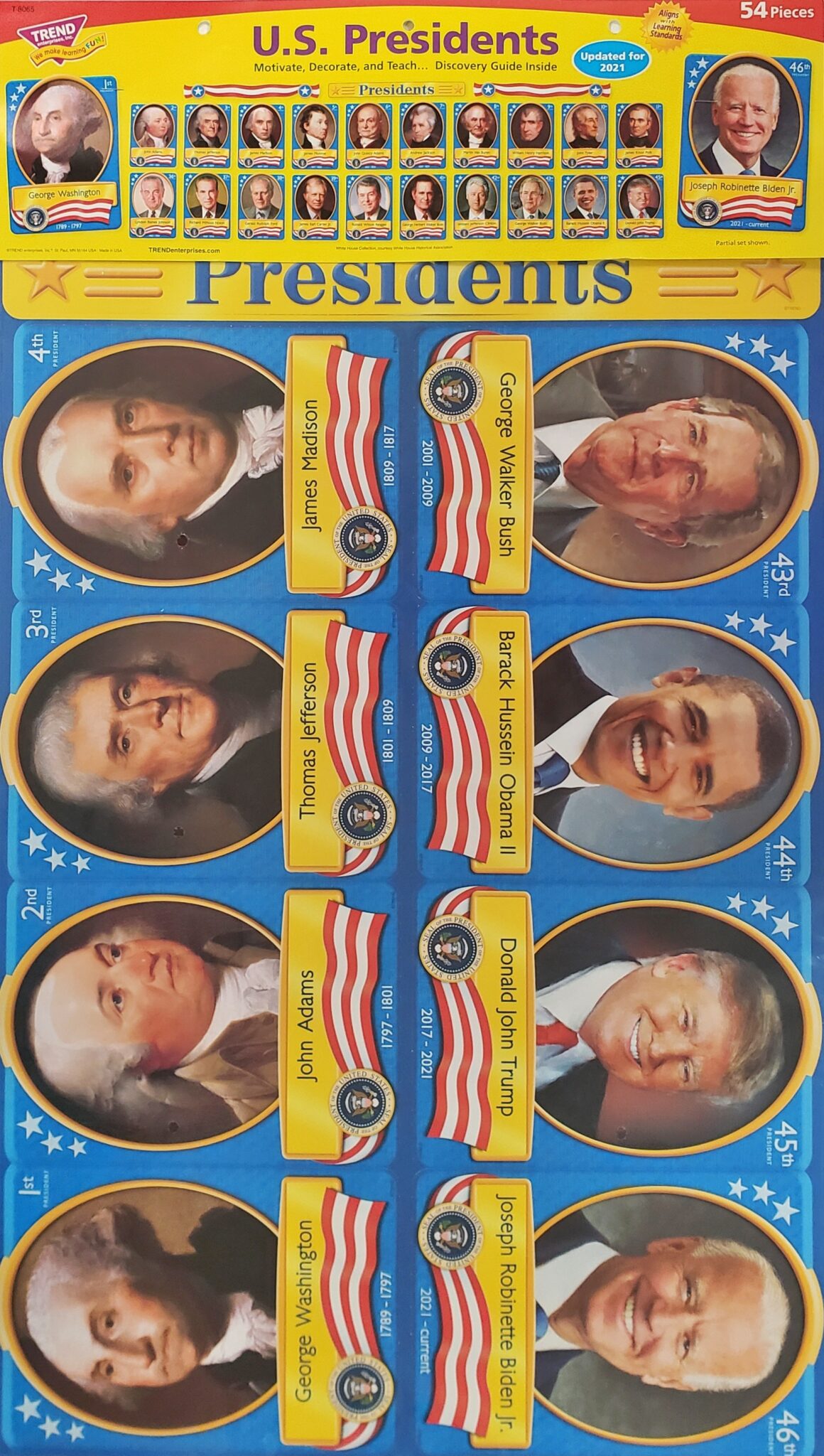 U.S. Presidents Bulletin Board Set - Home Messenger