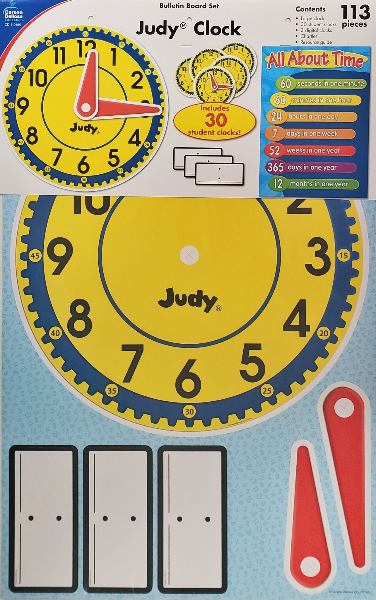 Judy Clock Bulletin Board Set - Home Messenger