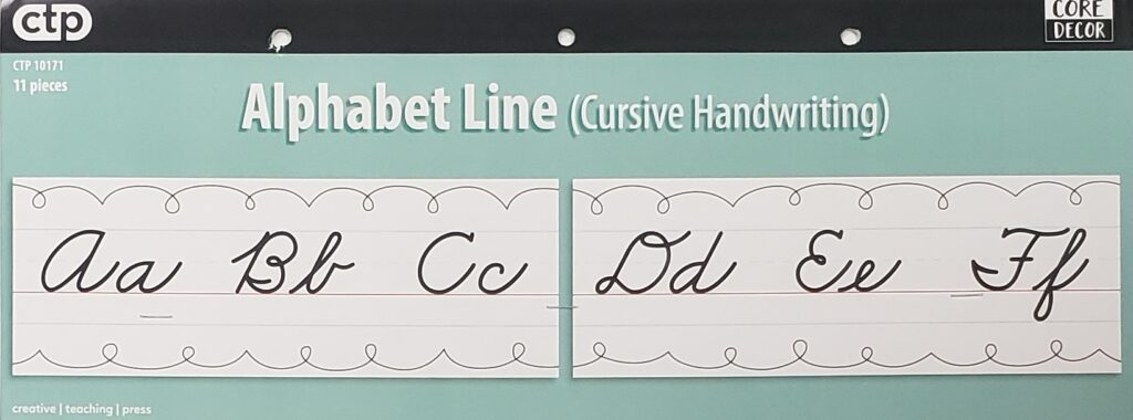 Alphabet Line Cursive Bulletin Board Set - Home Messenger