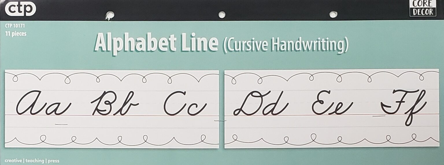 Alphabet Line Cursive Bulletin Board Set - Home Messenger