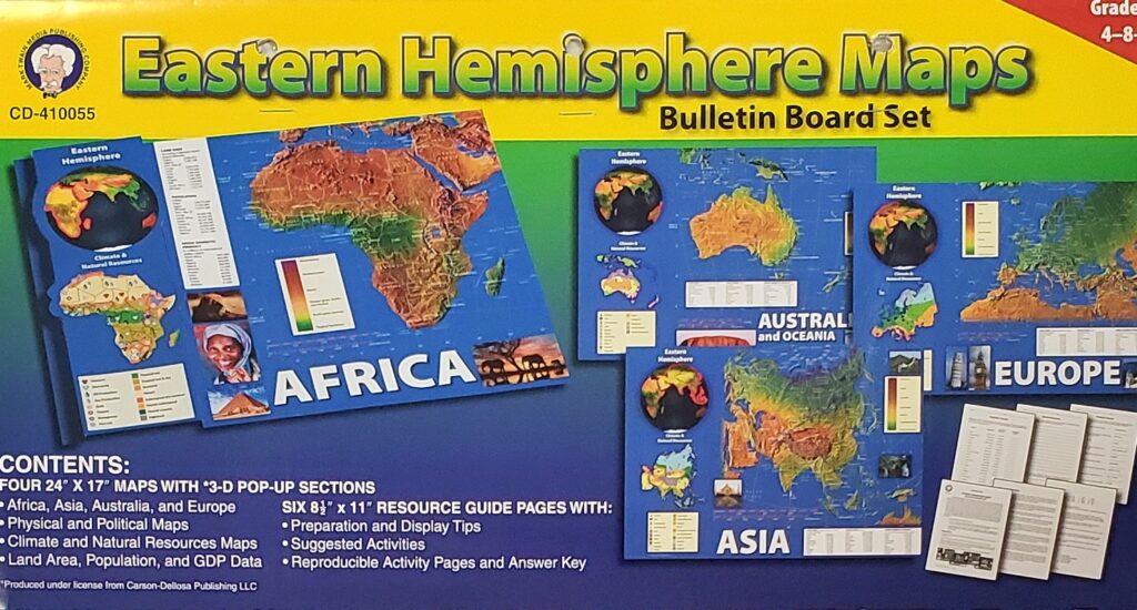 Eastern Hemisphere Maps Bulletin Board Set - Home Messenger