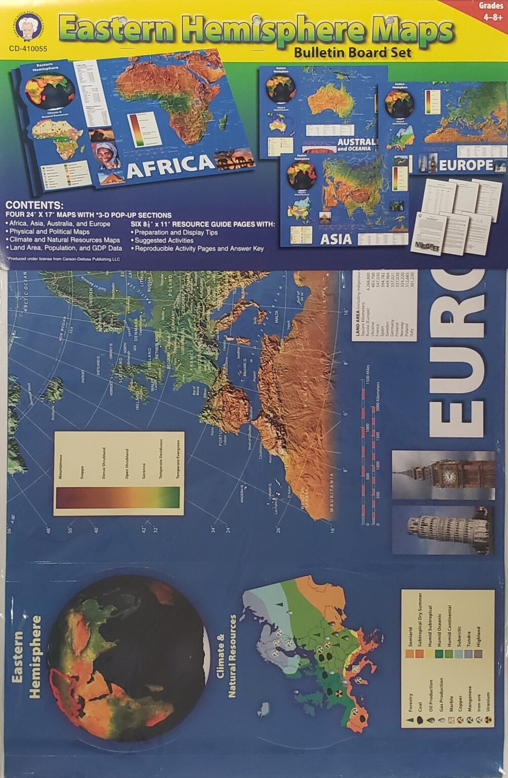 Eastern Hemisphere Maps Bulletin Board Set - Home Messenger