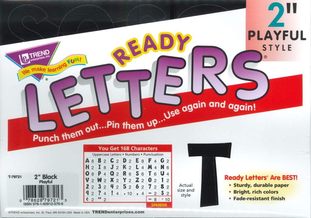 Ready Letters 2" Playful Black - Home Messenger