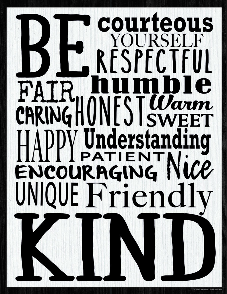 Modern Farmhouse Be Courteous Poster - Home Messenger
