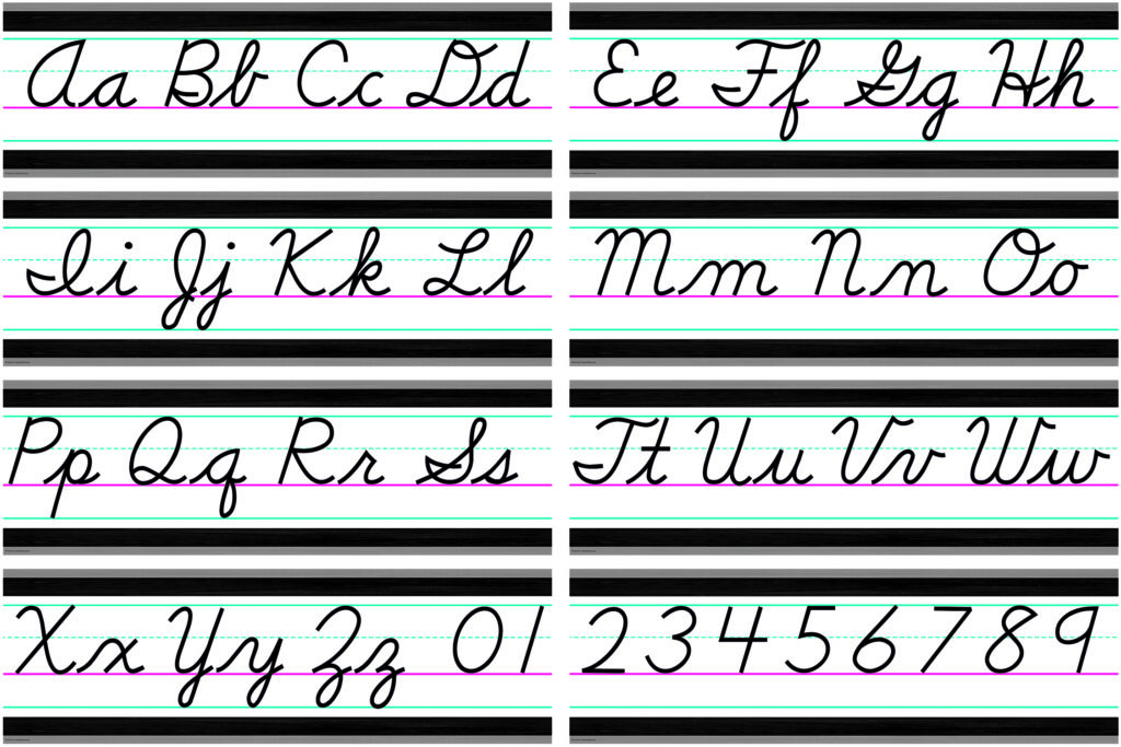 Modern Farmhouse Traditional Cursive Alphabet Line - Home Messenger