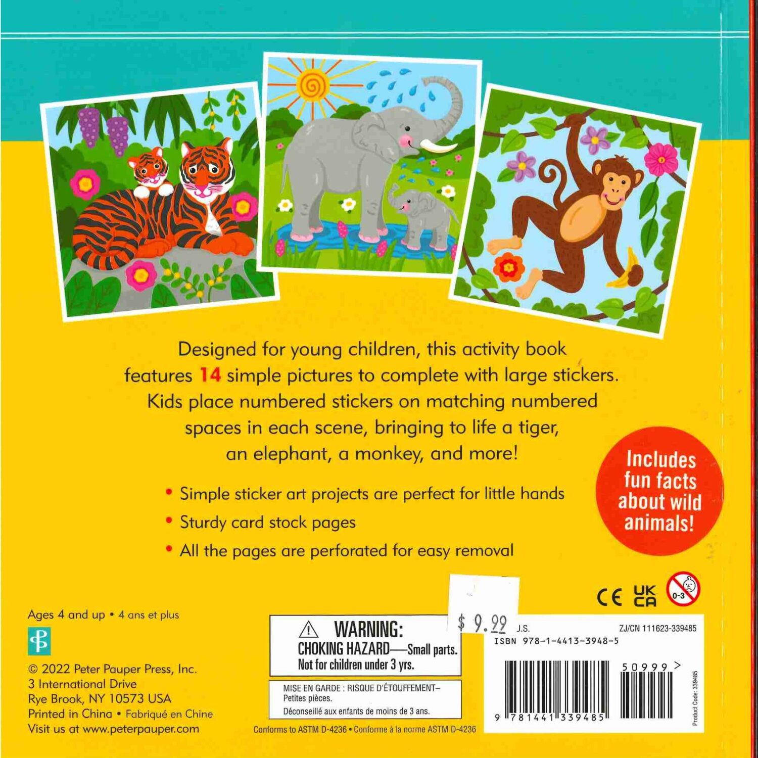 Color-by-Sticker Wild Animals - Home Messenger