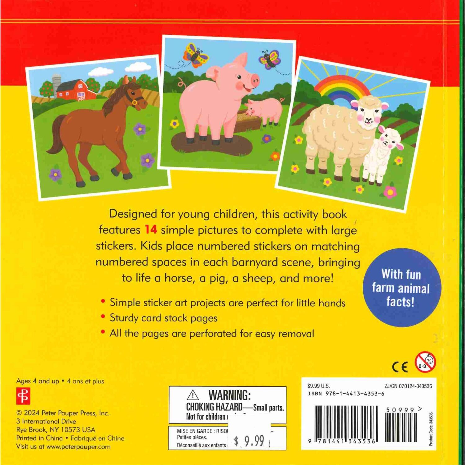 Color-By-Sticker Farm Animals - Home Messenger