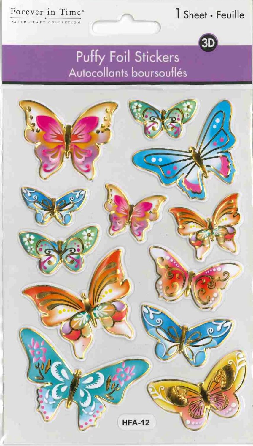 Stickers Puffy Foil Butterflies - Home Messenger